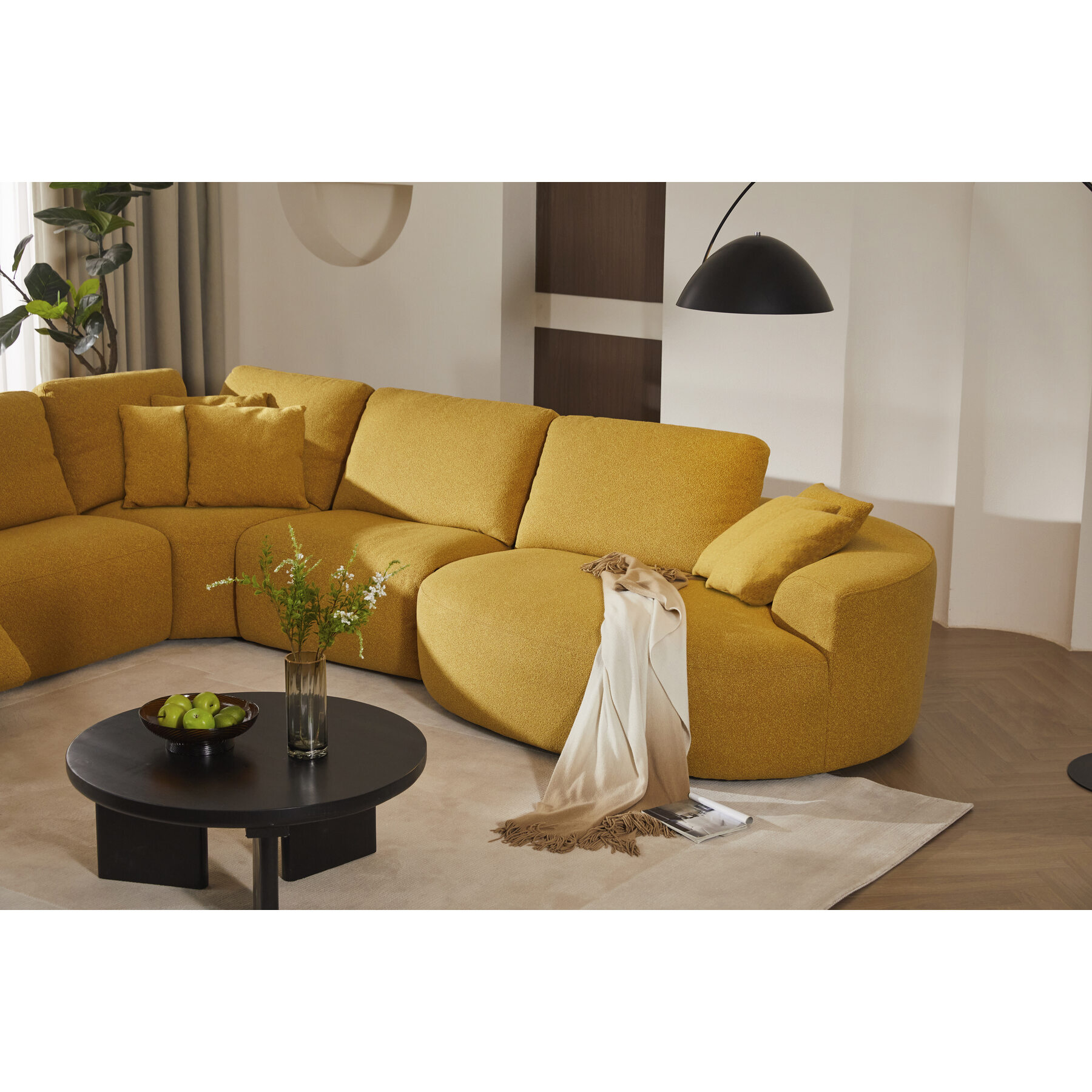 Corner Set Yellow 5 Seater KM.6669 – CityW – سيتي دبليو